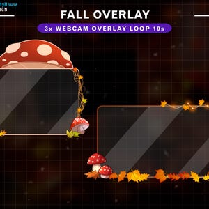 3x Animated Fall Webcam Overlay, Webcam Border for Autumn Twitch ...
