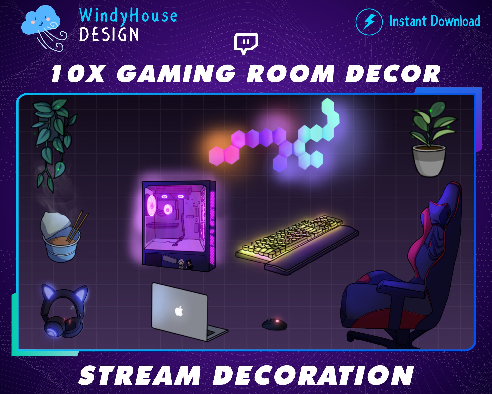 Animated Gaming Room Stream Decor - Animated Overlay for Cozy ...