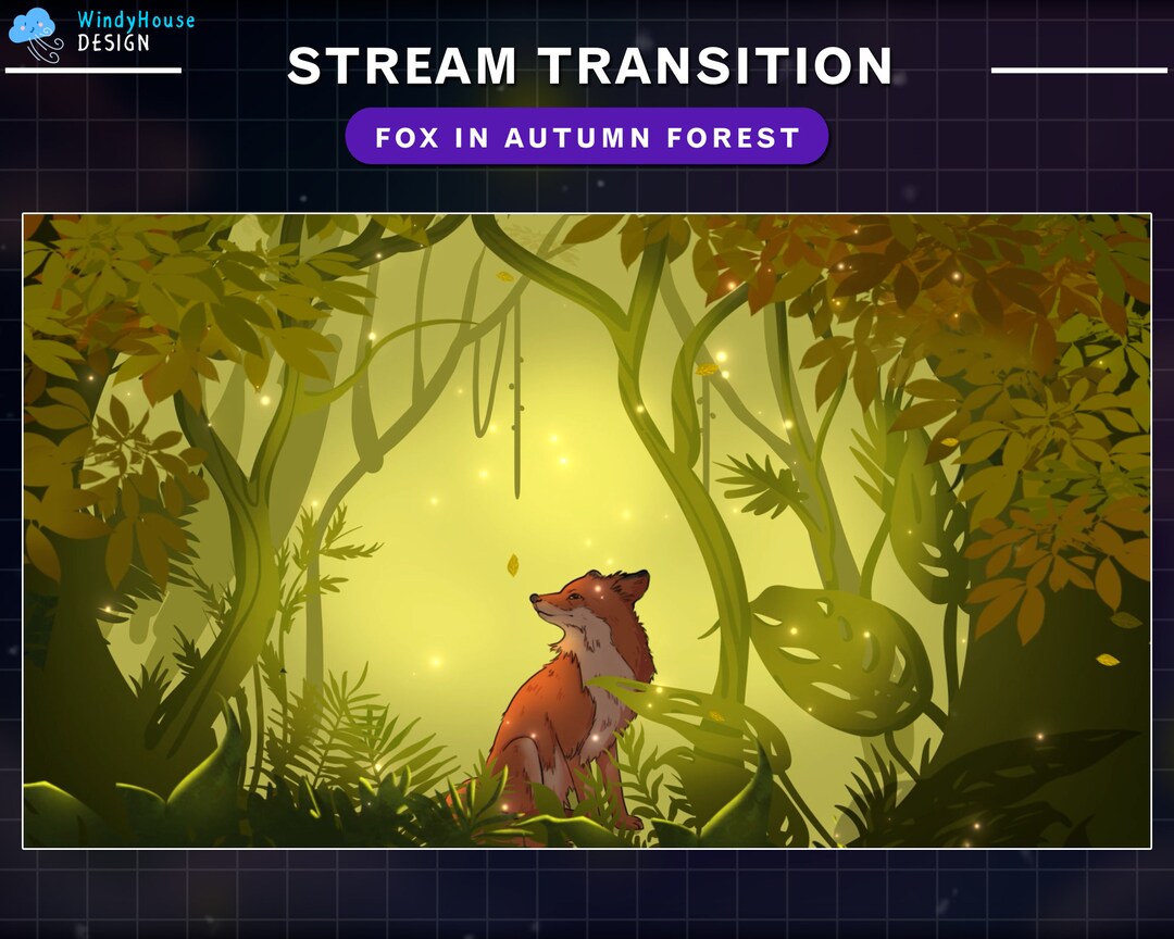 2x Animated Stream Transition Fox in Autumn Forest, Cute Fox Twitch OBS ...