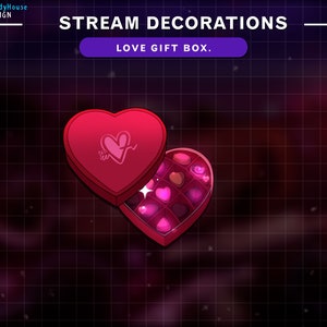Animated Love Gift Box Twitch Stream Decoration, Valentine's Heart ...