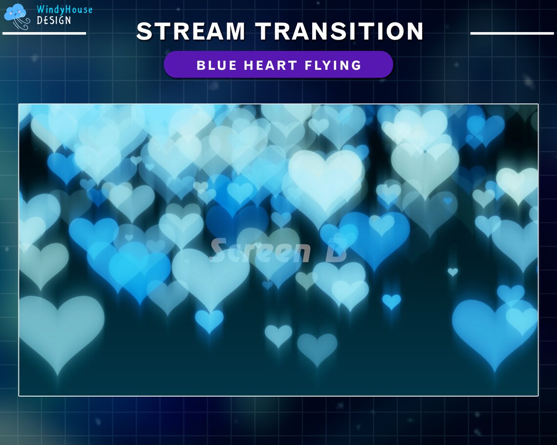 Blue Hearts Flying Animated Stream Transition, Valentine's Day Twitch ...