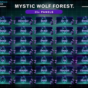 Animated Stream Package Mystic Wolf Moon in Forest, Witchy Twitch ...