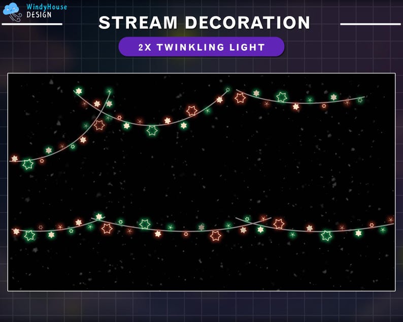 2x Animated Twinkle Lights Twitch Stream Decoration, Star Light Twitch ...