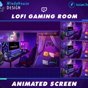 Animated Gaming Room Twitch Streaming Screens, Cozy Bed Room Twitch ...