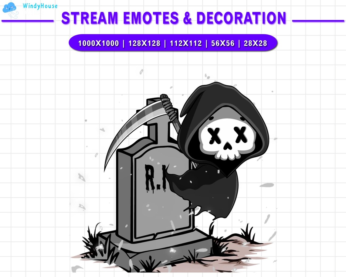 Animated Grim Reaper RIP Twitch Emote, Ghost Stream Emote, Discord ...
