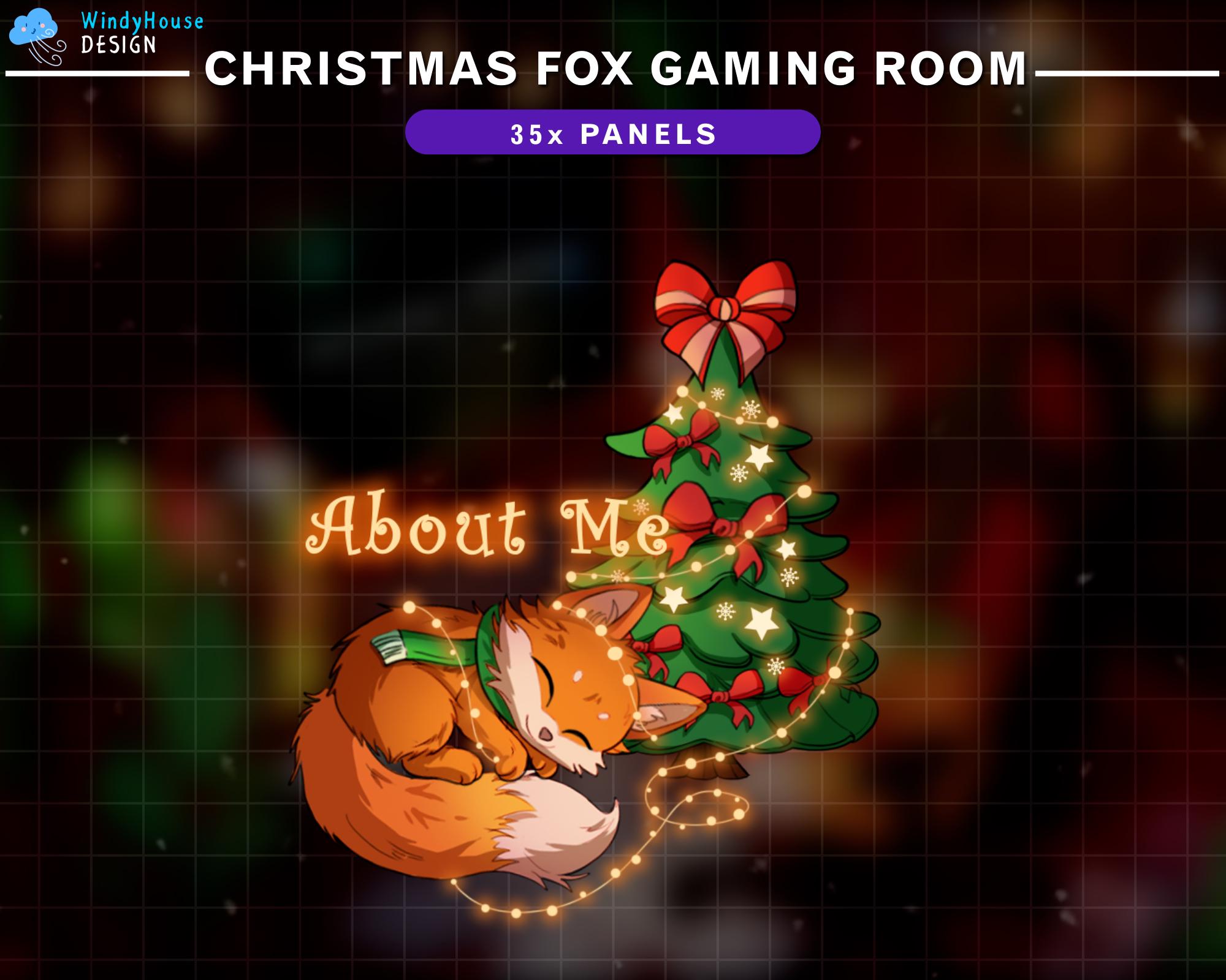 Animated Stream Package Christmas Fox Gaming Room, Cute Fox Twitch ...