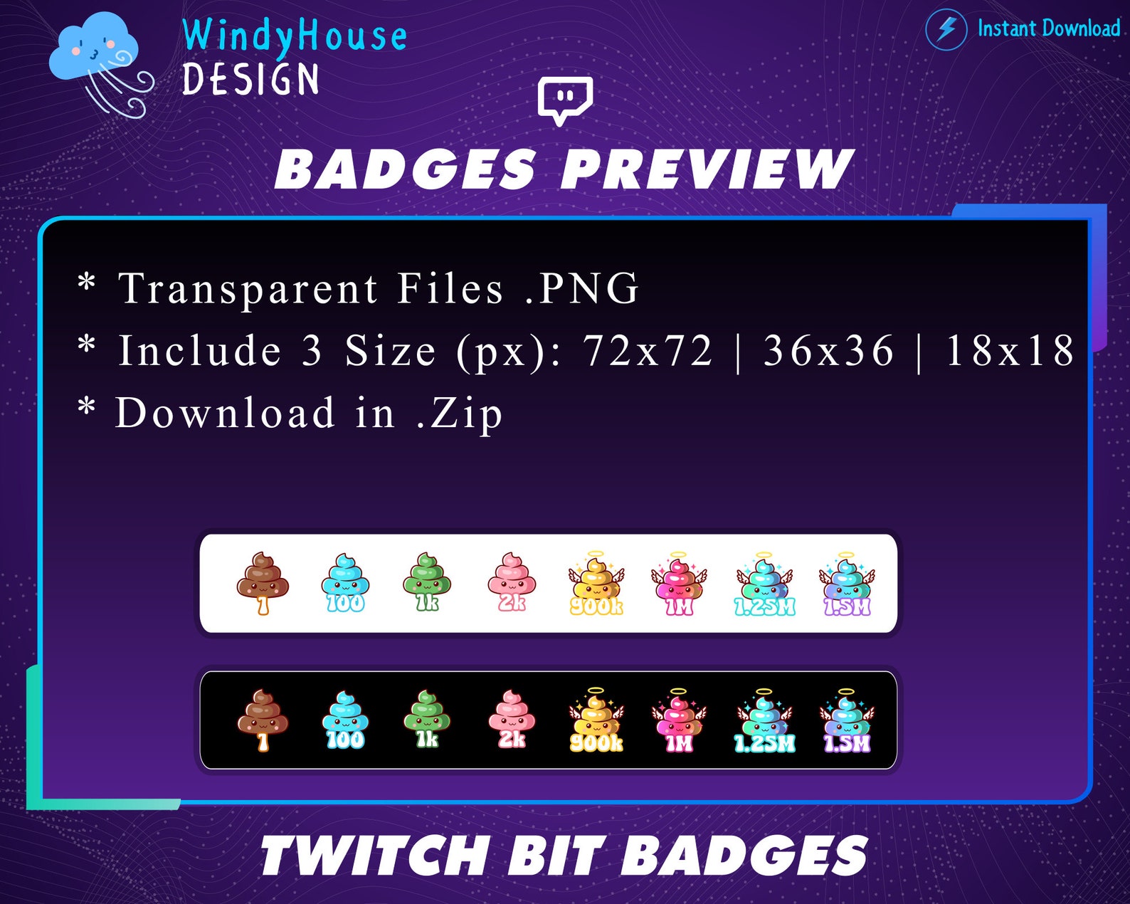 30x Funny Shit Twitch Bit Badges, Complete Twitch Bit Badges Set ...