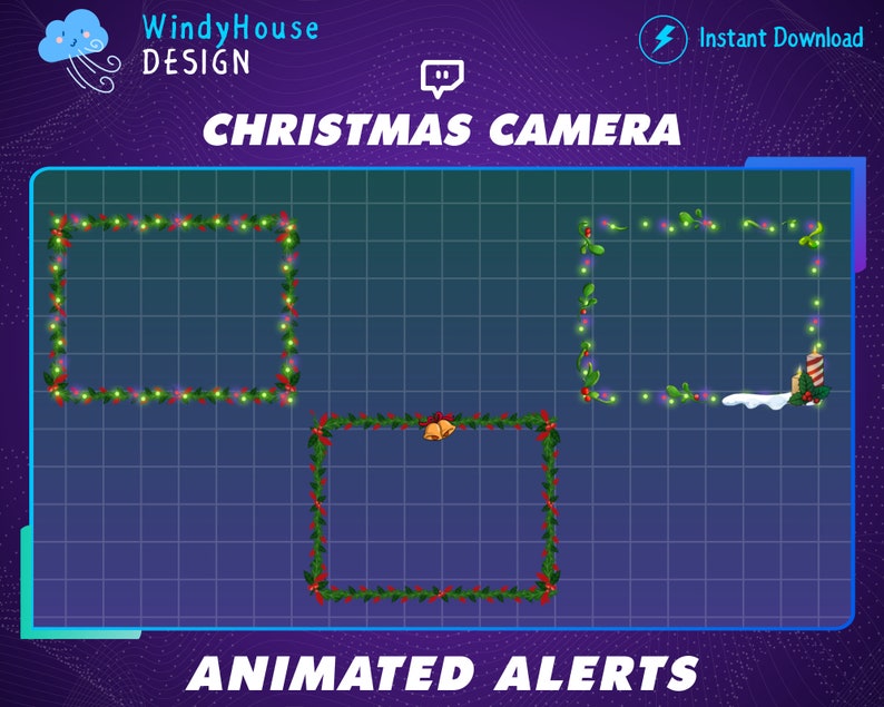 6x Animated Christmas Webcam Overlays, Xmas Cute Facecam, Cute Custom ...