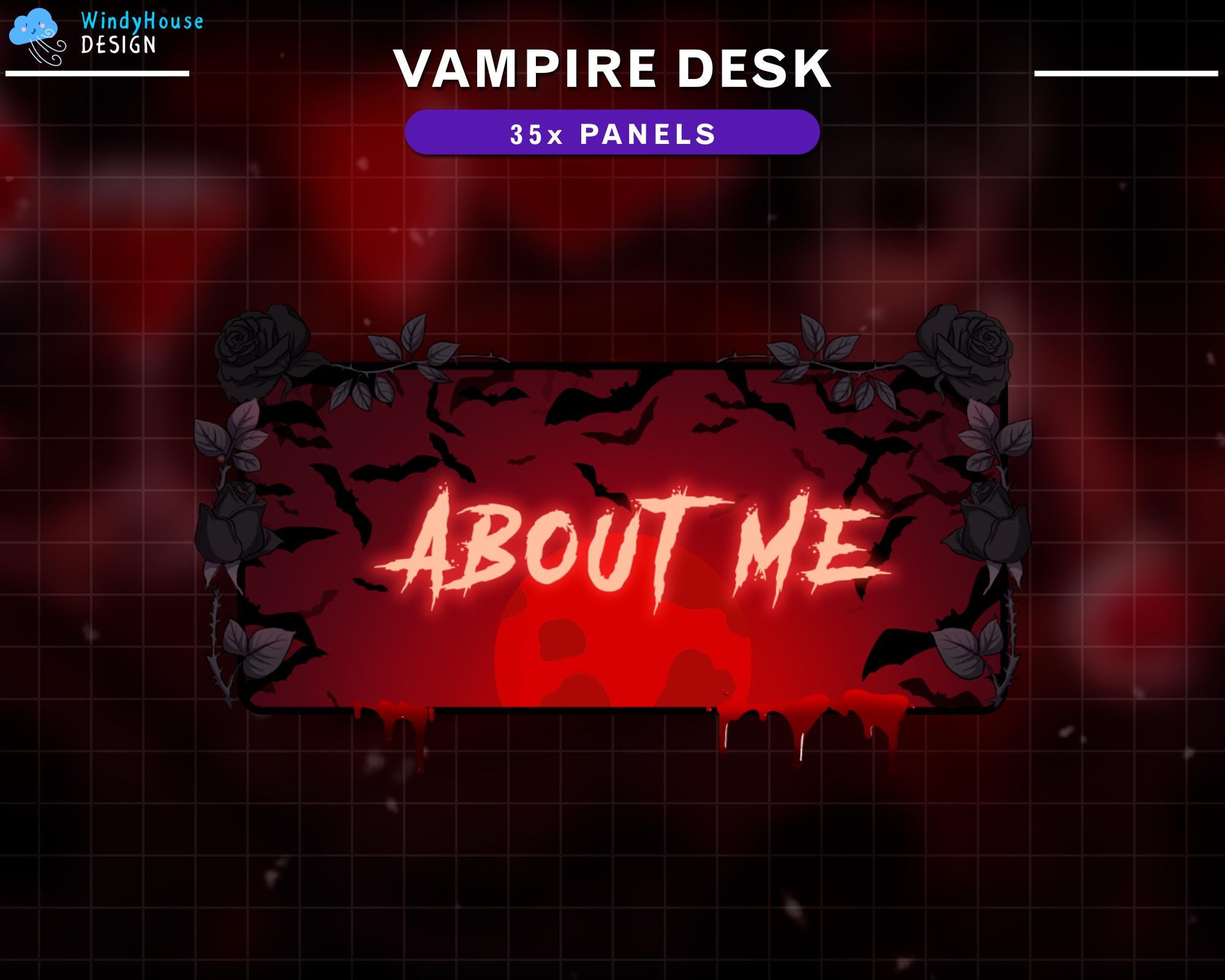 Animated Halloween Vampire Desk Stream Package, Gothic Twitch Overlay ...
