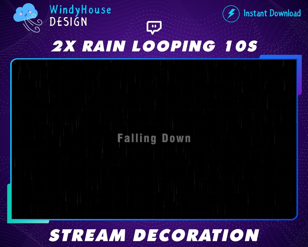 2x Animated Rain Falling Stream Decoration, Stream Decoration Cozy ...