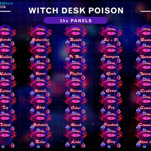 Animated Stream Package Witch Desk Poison, Halloween Desk Twitch Overlay , Gothic Overlay With ...