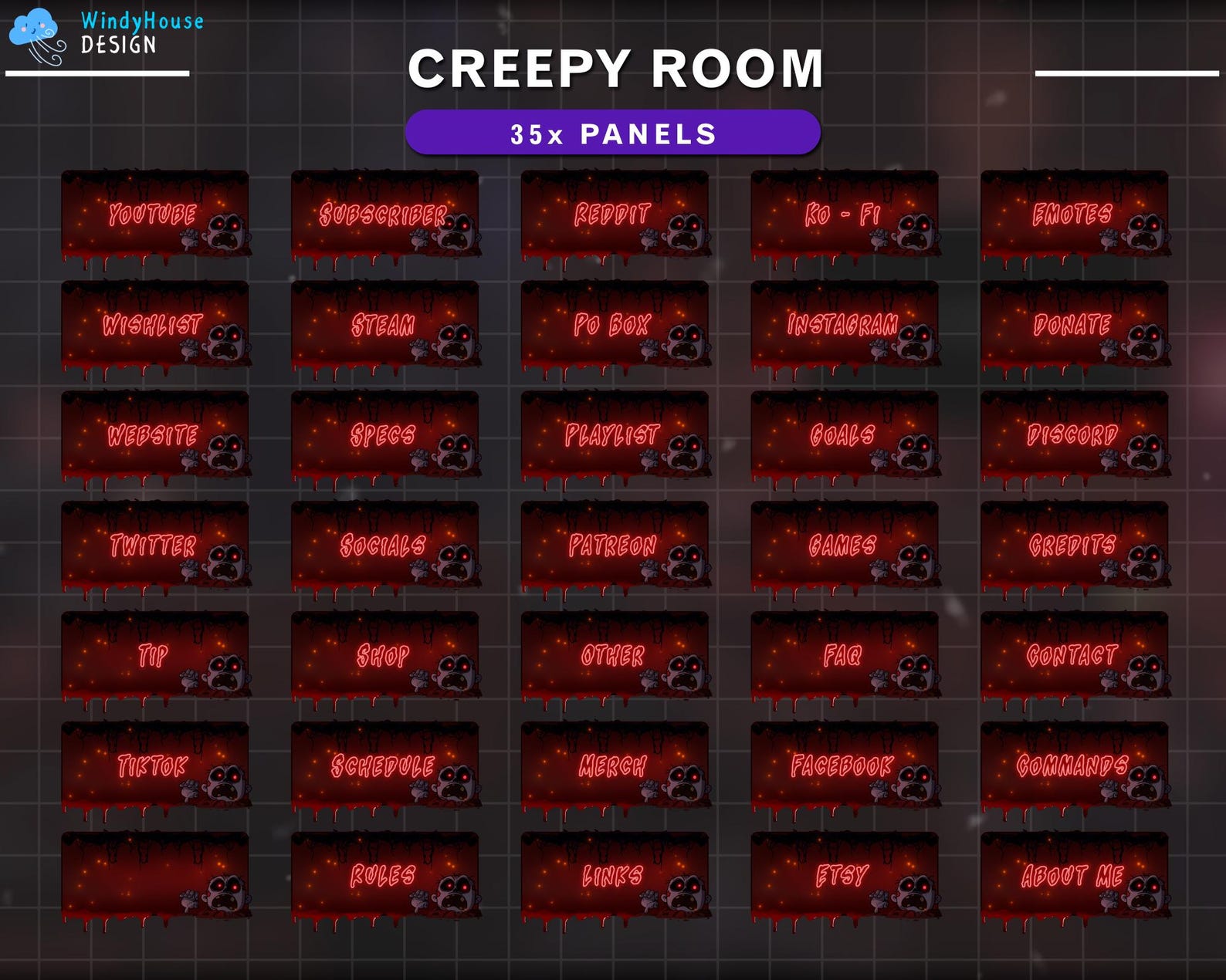 Animated Zombie Twitch Panel, Vampire Stream Panel, Spooky Panel for ...