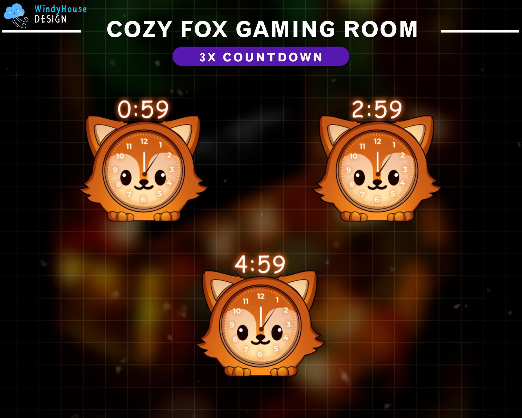 Cozy Fox Gaming Room Tiktok Stream Package, Animated Overlay Set With ...