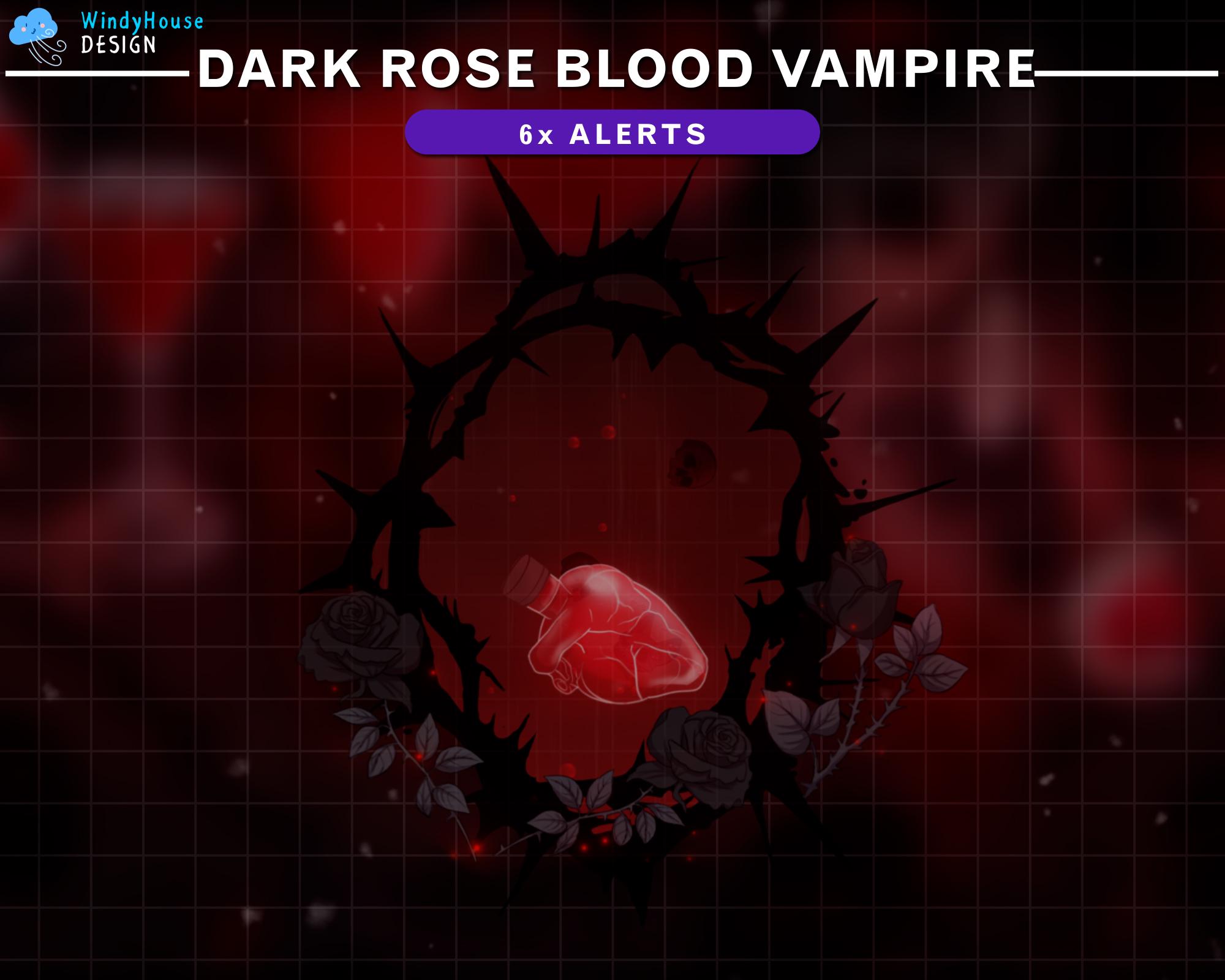 Gothic Bleeding Heart Animated Twitch Alert, Vampire Black Rose Horror ...