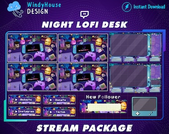 Purple Computer Twitch Overlay Package Minimal Retro 8-bit - Etsy