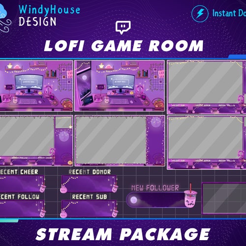 Animated Cozy Gaming Room Twitch Stream Package Aesthetic - Etsy