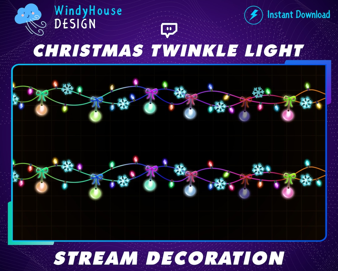 2x Animated Christmas Twinkle Lights Twitch Stream Decoration ...
