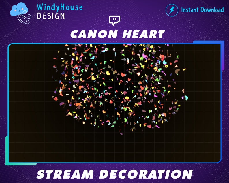 Animated Stream Decoration Canon Heart Overlay / Love Hearts Twitch ...