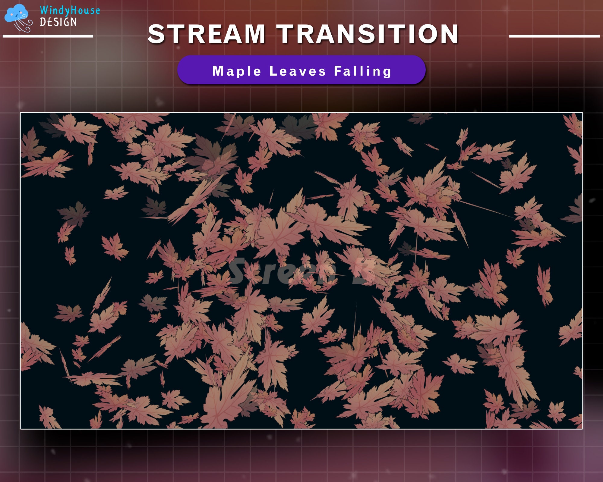 Animated Stream Transition Maple Leaves Falling, Autumn Twitch OBS ...