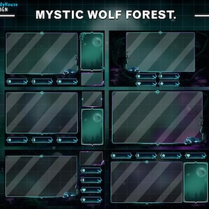 Animated Stream Package Mystic Wolf Moon in Forest, Witchy Twitch ...