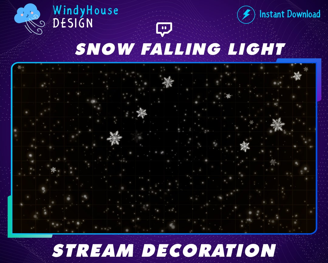 Snow Falling Twitch Stream Decoration, Snowfall Animated Overlay for ...