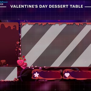 Animated Twitch Overlay Valentine's Day Dessert Table, Aesthetic Lovely ...