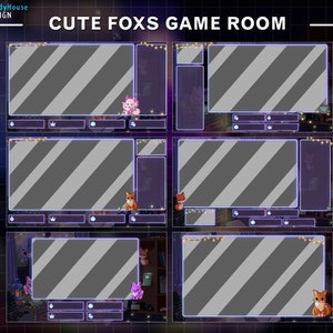 Animated Twitch Overlay Cute Fox Game Room, Animated Stream Package Lo ...