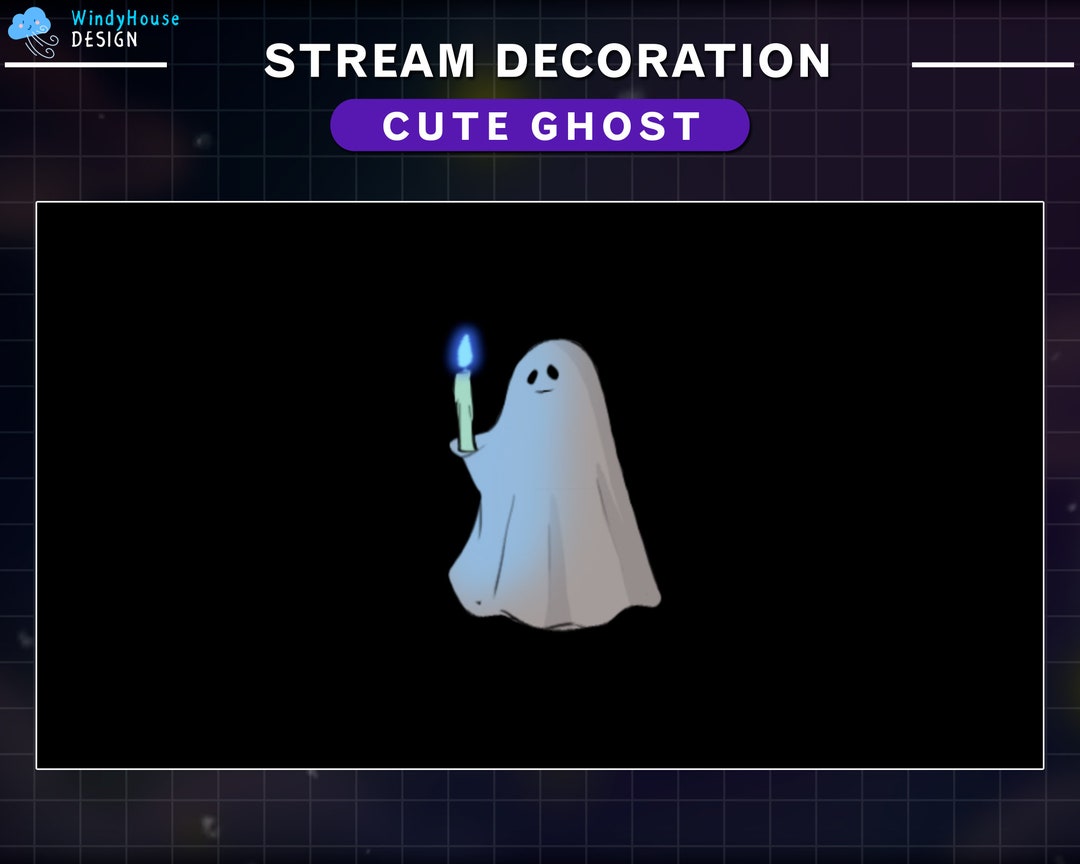 Animated Cute Ghost Stream Decoration, Witchy, Ghost, Halloween, Kawaii ...