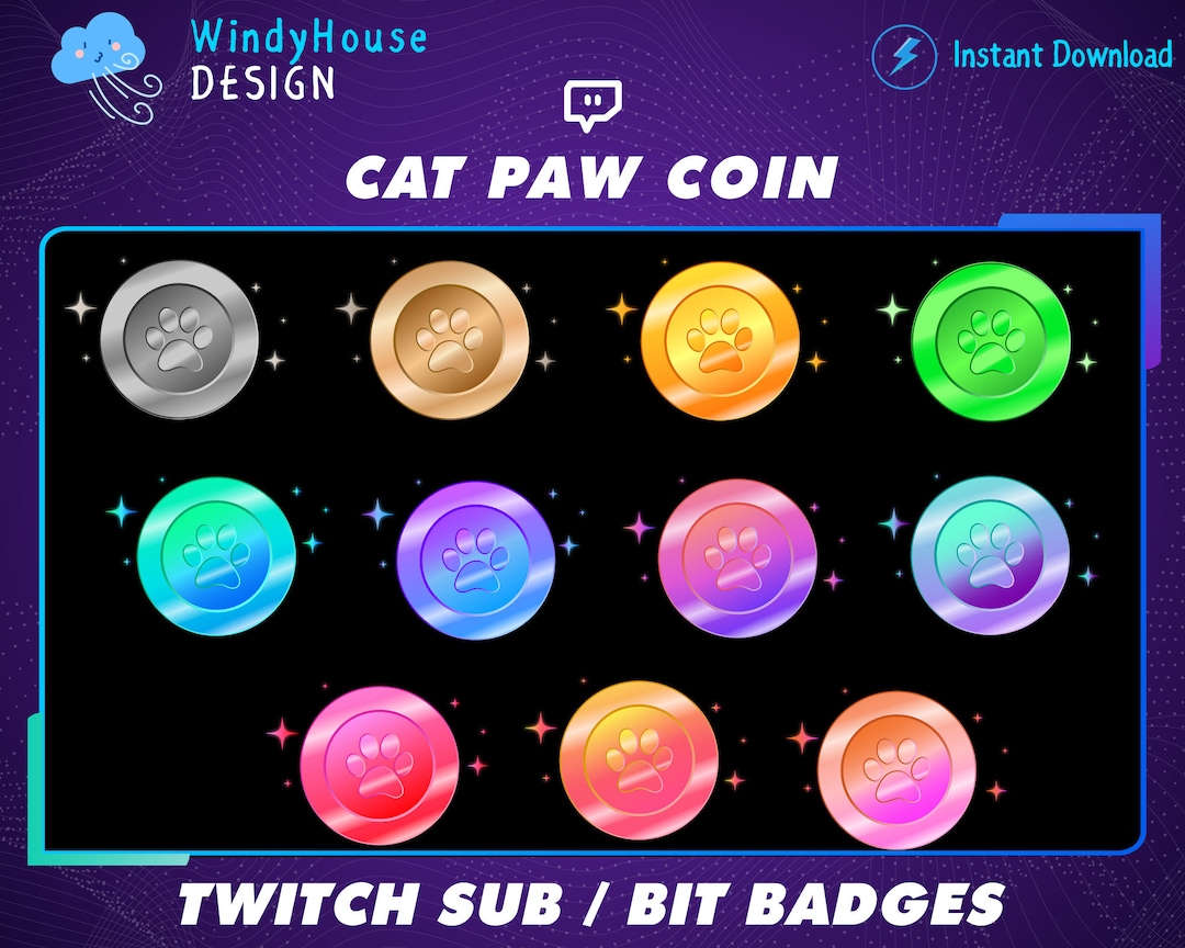 12x Colorful Coin Twitch Sub Badges, Money Bit Badges Set, Twitch Tier ...