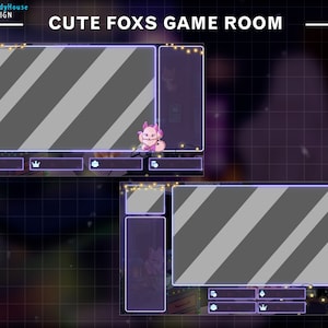 Animated Twitch Overlay Cute Fox Game Room, Animated Stream Package Lo ...