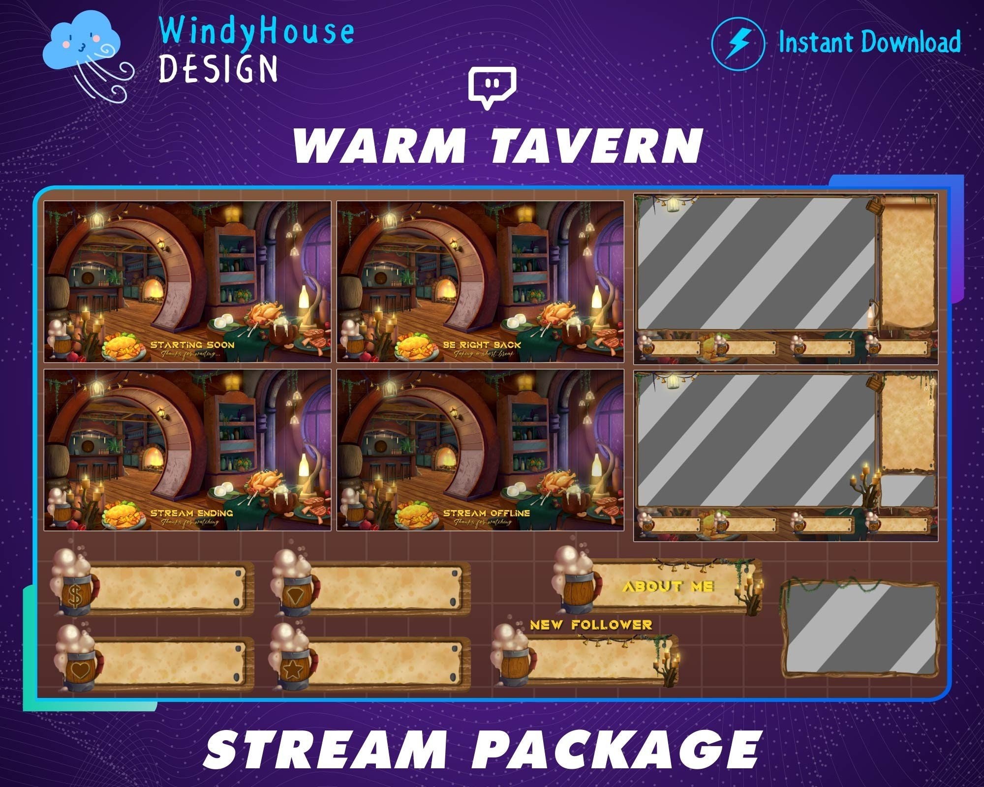 Animated Warm Tavern Stream Package Cozy Medieval Fantasy - Etsy