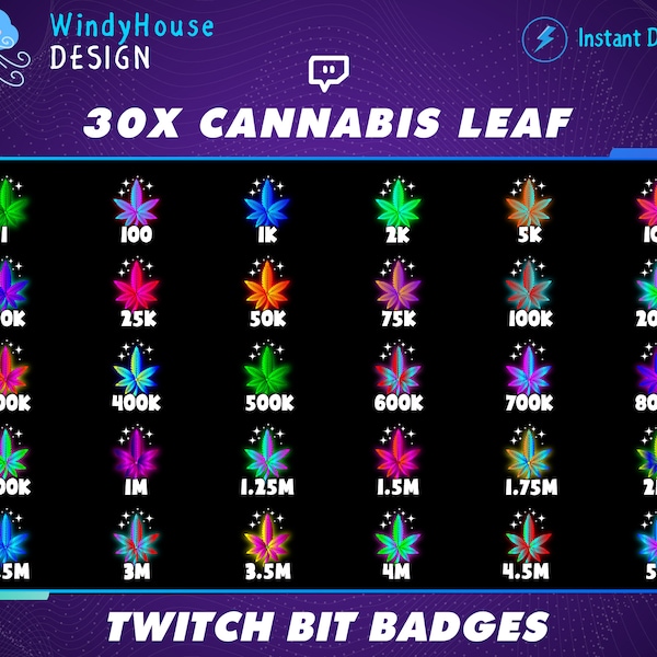Sub Badges Twitch Weed - Etsy