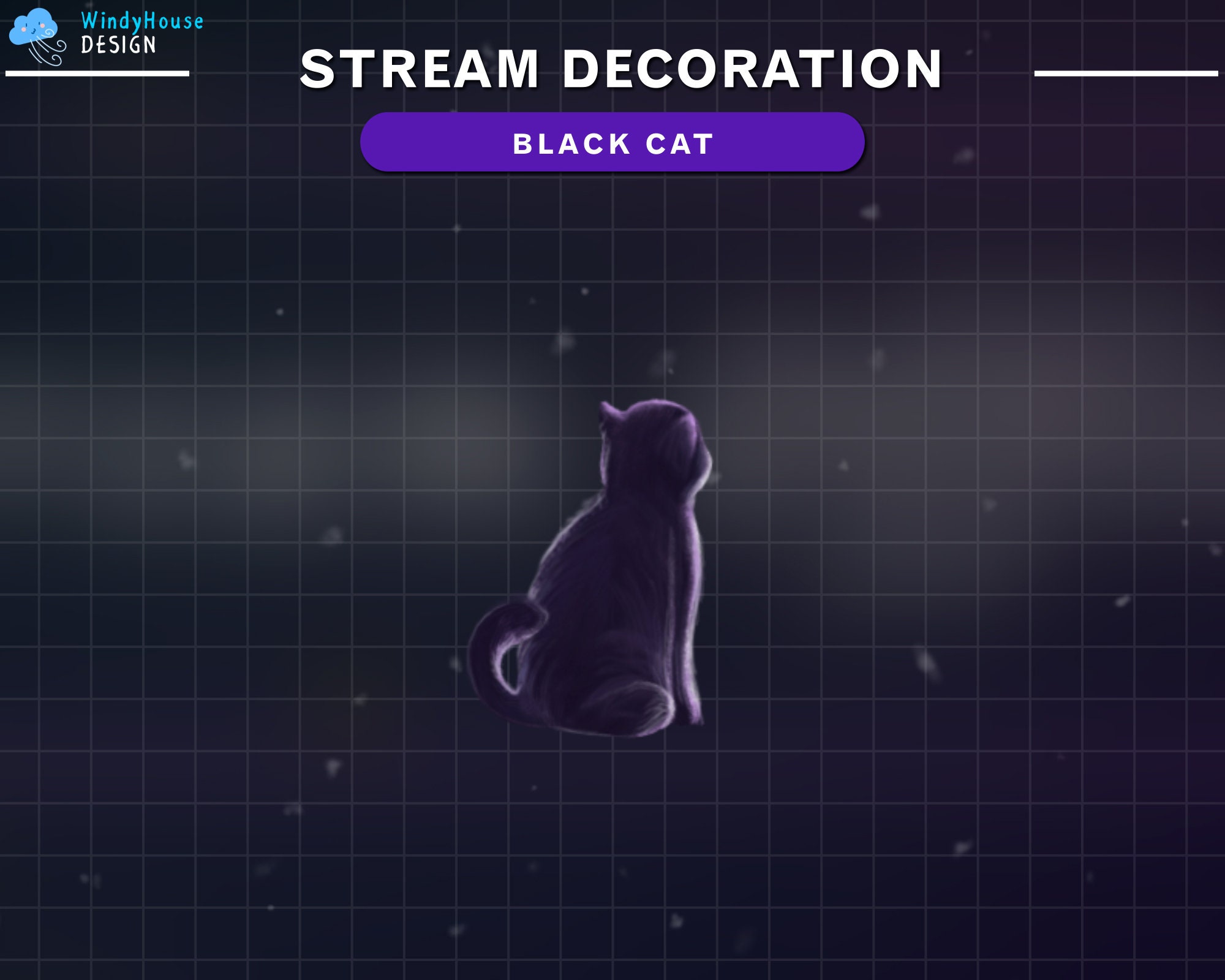 Animated Black Cat Stream Decoration Cat Twitch Overlay - Etsy