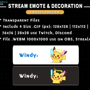 Animated Twitch Emote Pikachu Cheering, Cute Pokemon Stream Emote ...