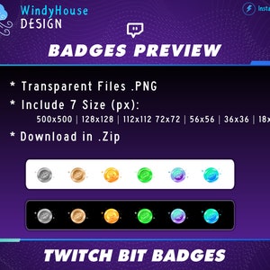12x Colorful Coin Twitch Sub Badges, Money Bit Badges Set, Twitch Tier ...