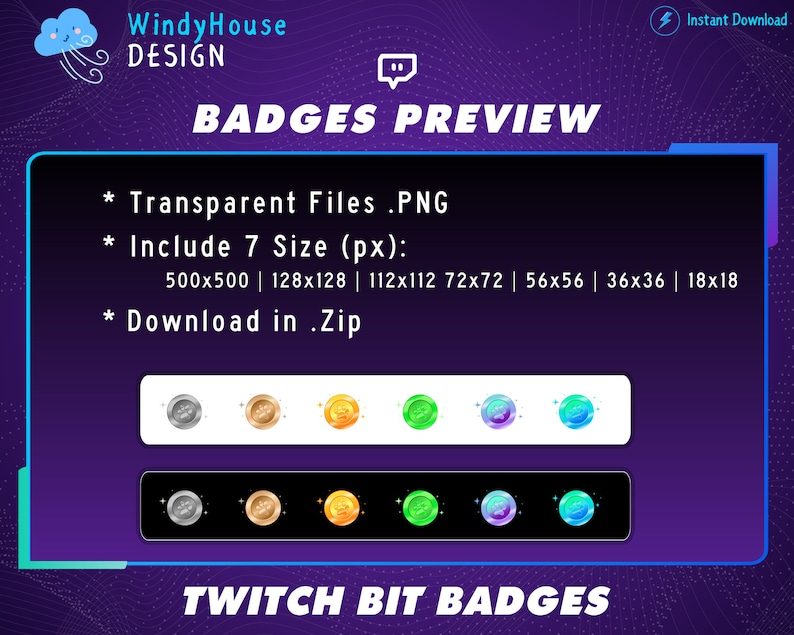 12x Colorful Coin Twitch Sub Badges Money Bit Badges Set - Etsy