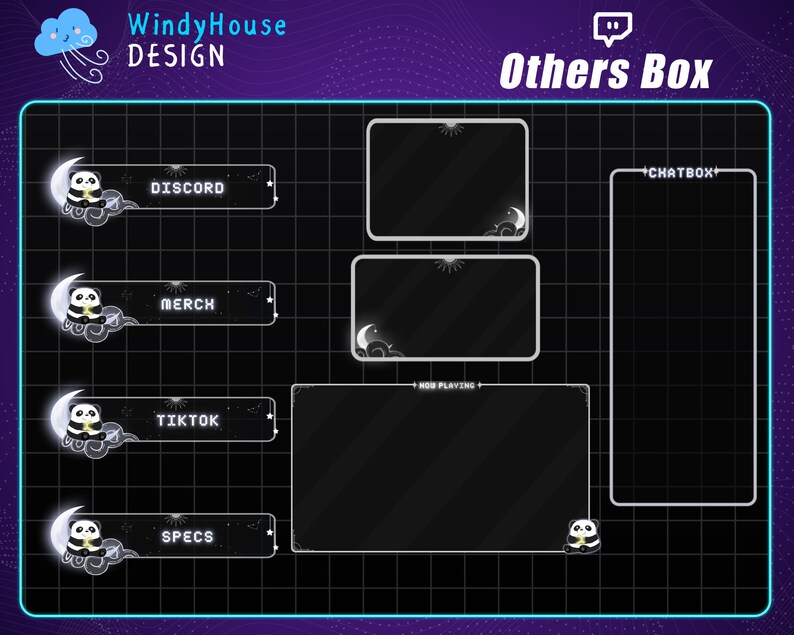 Animated Panda Twitch Overlay Stream Package / Celestial Night - Etsy