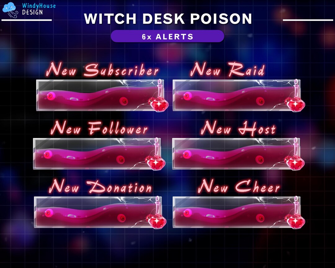 Broken Poison Bottle Twitch Alerts, Horror Stream Alerts, Witchy Alerts ...