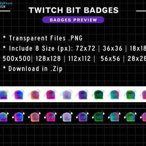 Full Set 30x RIP Twitch Bit Badges / Complete Twitch Bit Badges Set ...