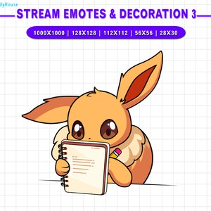 Animated Eevee Note Twitch Emote, Cute Kawaii Pokemon Stream Decoration ...