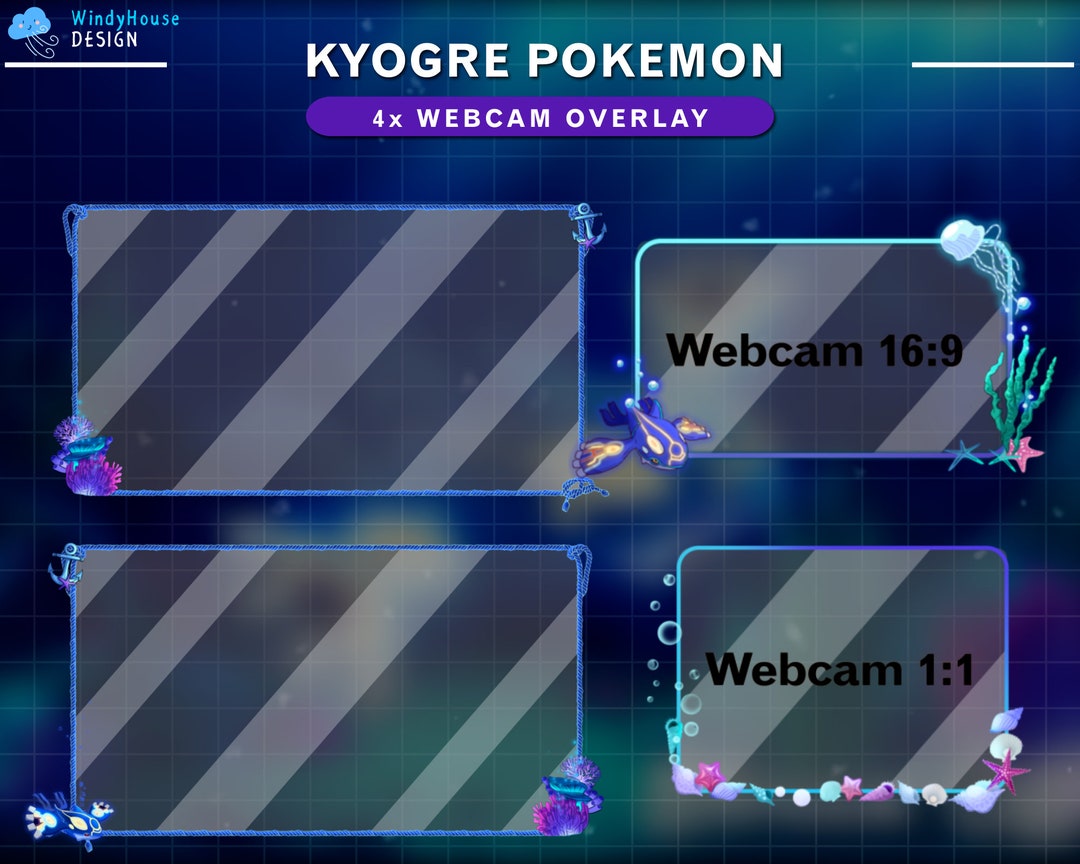 Animated Webcam Overlay Blue Fish Under Ocean for Summer Twitch Overlay ...