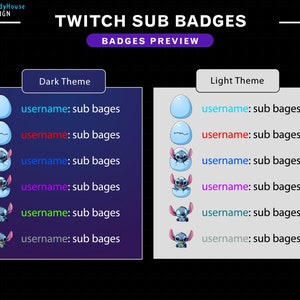 Cute Stitch Twitch Sub Badges/ Stitch Twitch Sub Badges Set/ Kawaii ...