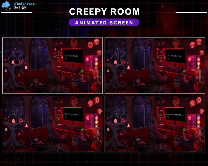 Animated Twitch Screens Creepy Room, Halloween Room Stream Screens ...