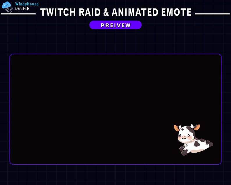 Animated Cow Running Twitch Raid Alert, Cute Cow Twitch Emote for ...