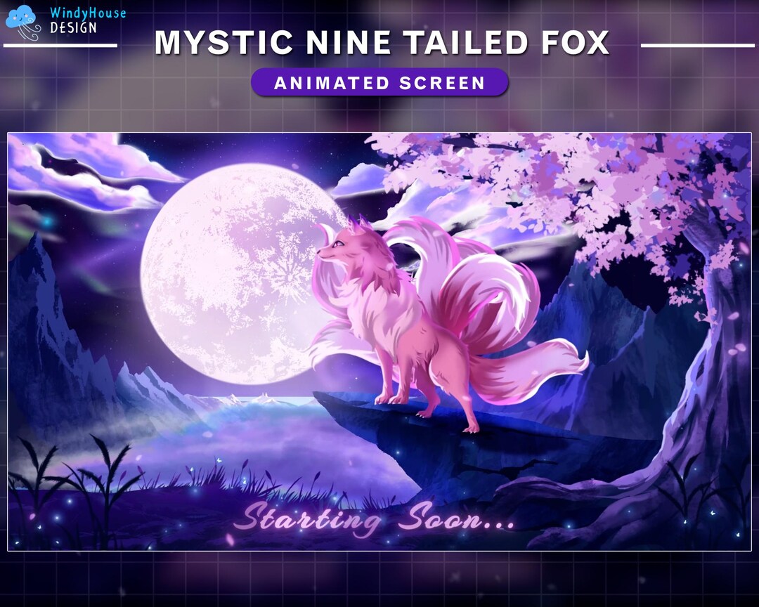 Animated Twitch Overlay With Mystic Nine Tailed Fox, Falling Cherry ...