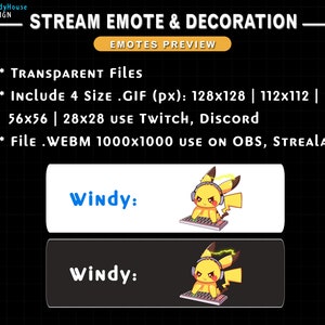Animated Twitch Emote Pikachu Typing Keyboard, Pikachu Emotes, Cute ...