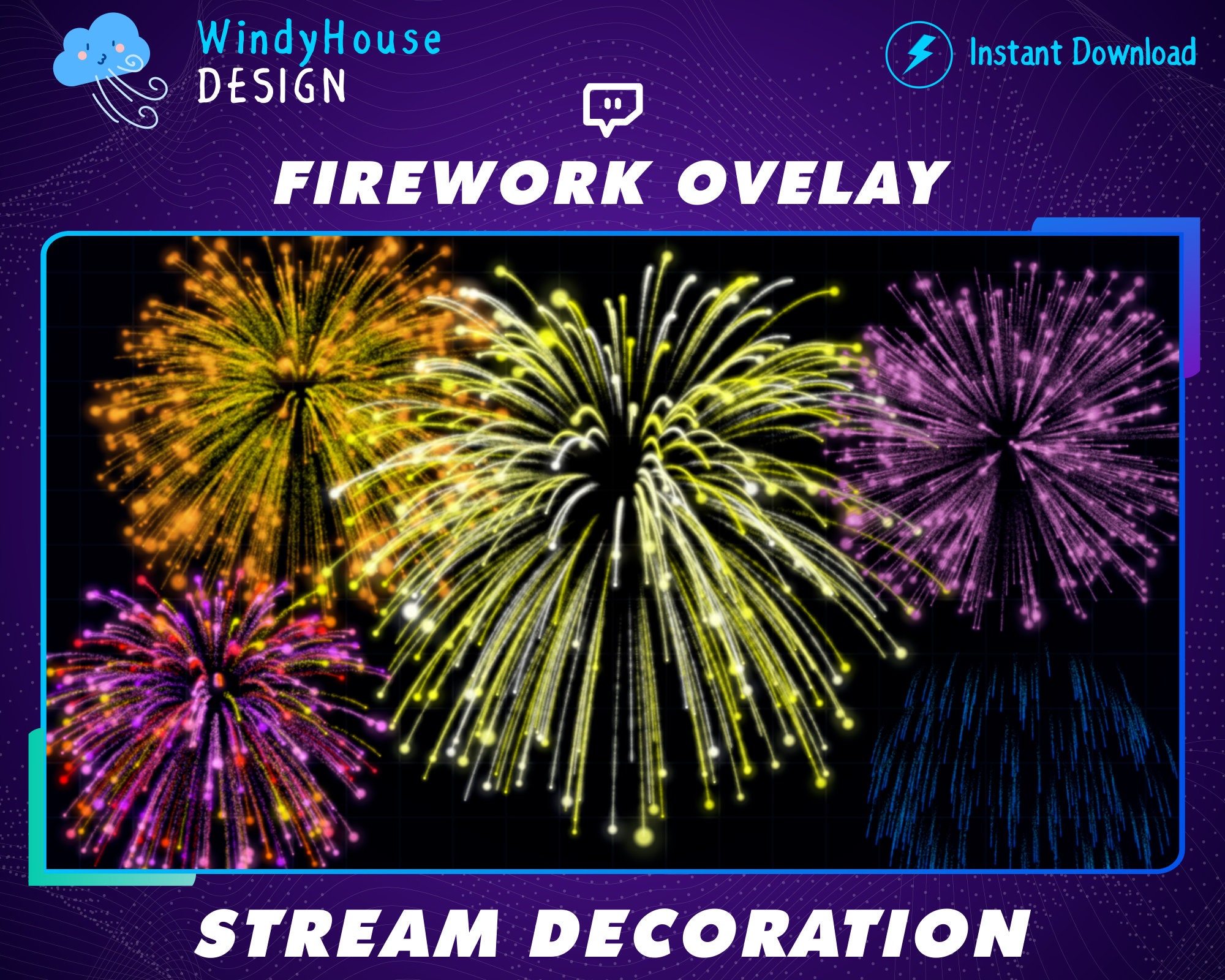Animated Firework Twitch Overlay Colorful Firework Stream - Etsy