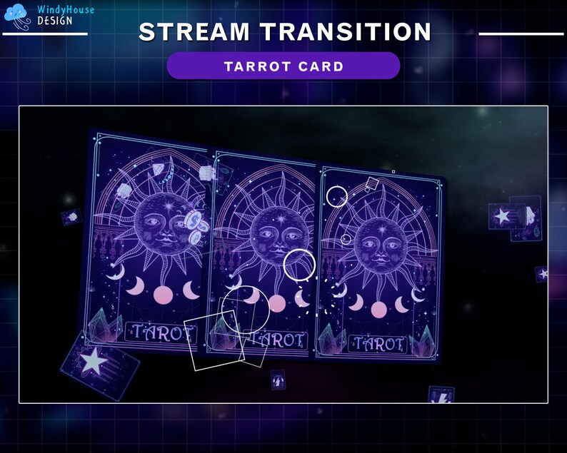 Animated Tarot Card Stream Transition, Celestial Twitch Transition With ...