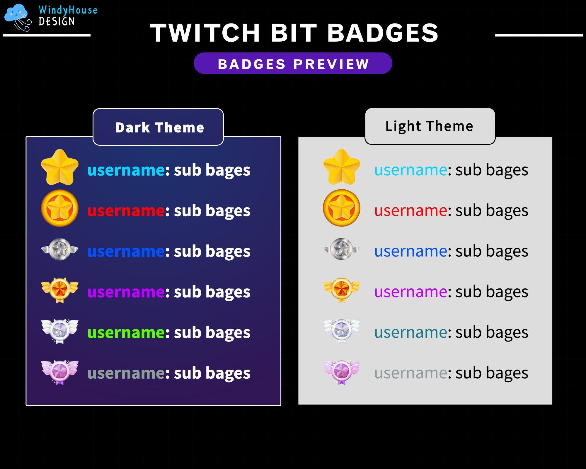 Ranks Twitch Sub Bit Badges, Ranking Twitch Bit Badges Set, Crowns ...