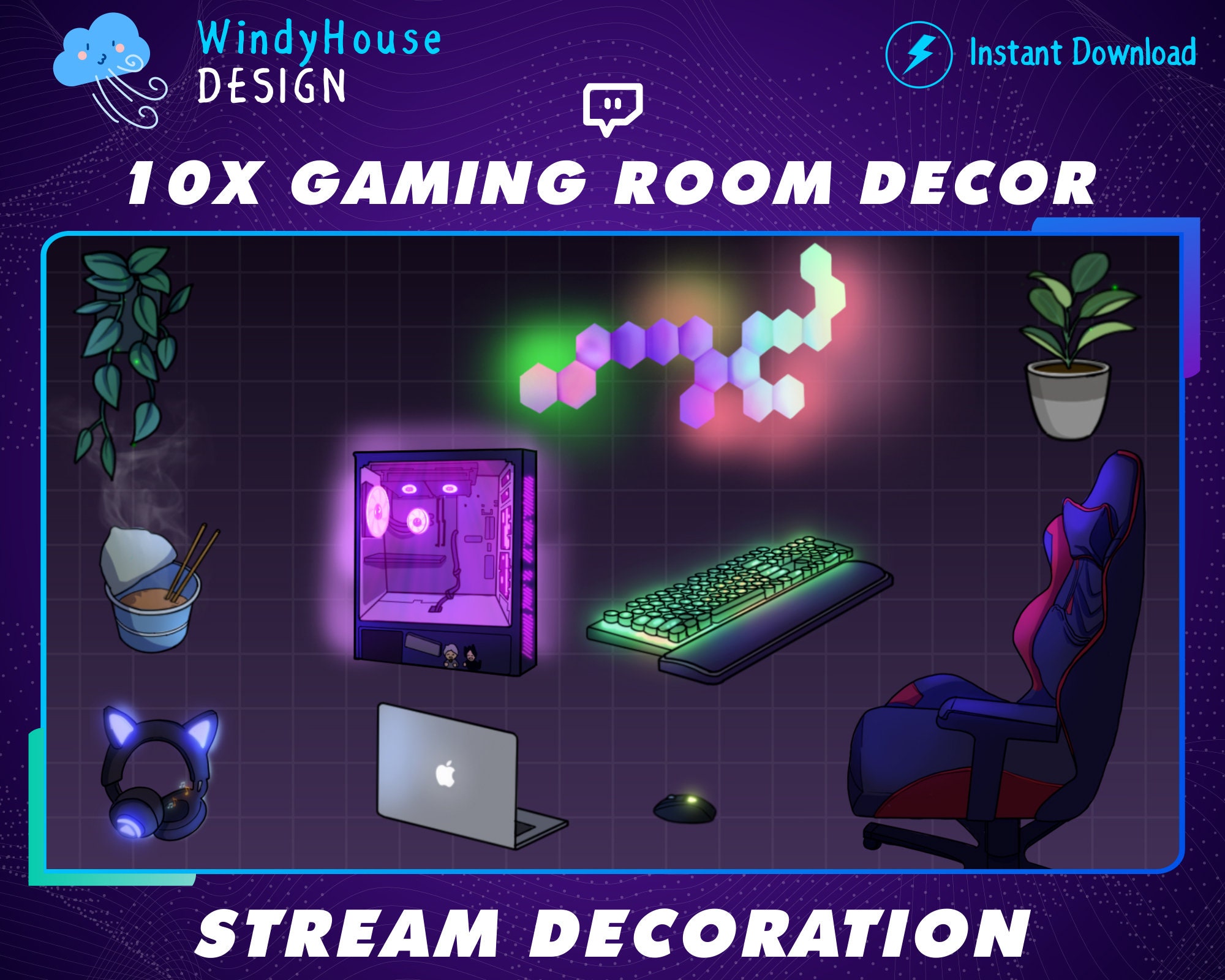 Animated Gaming Room Stream Decor - Animated Overlay for Cozy ...